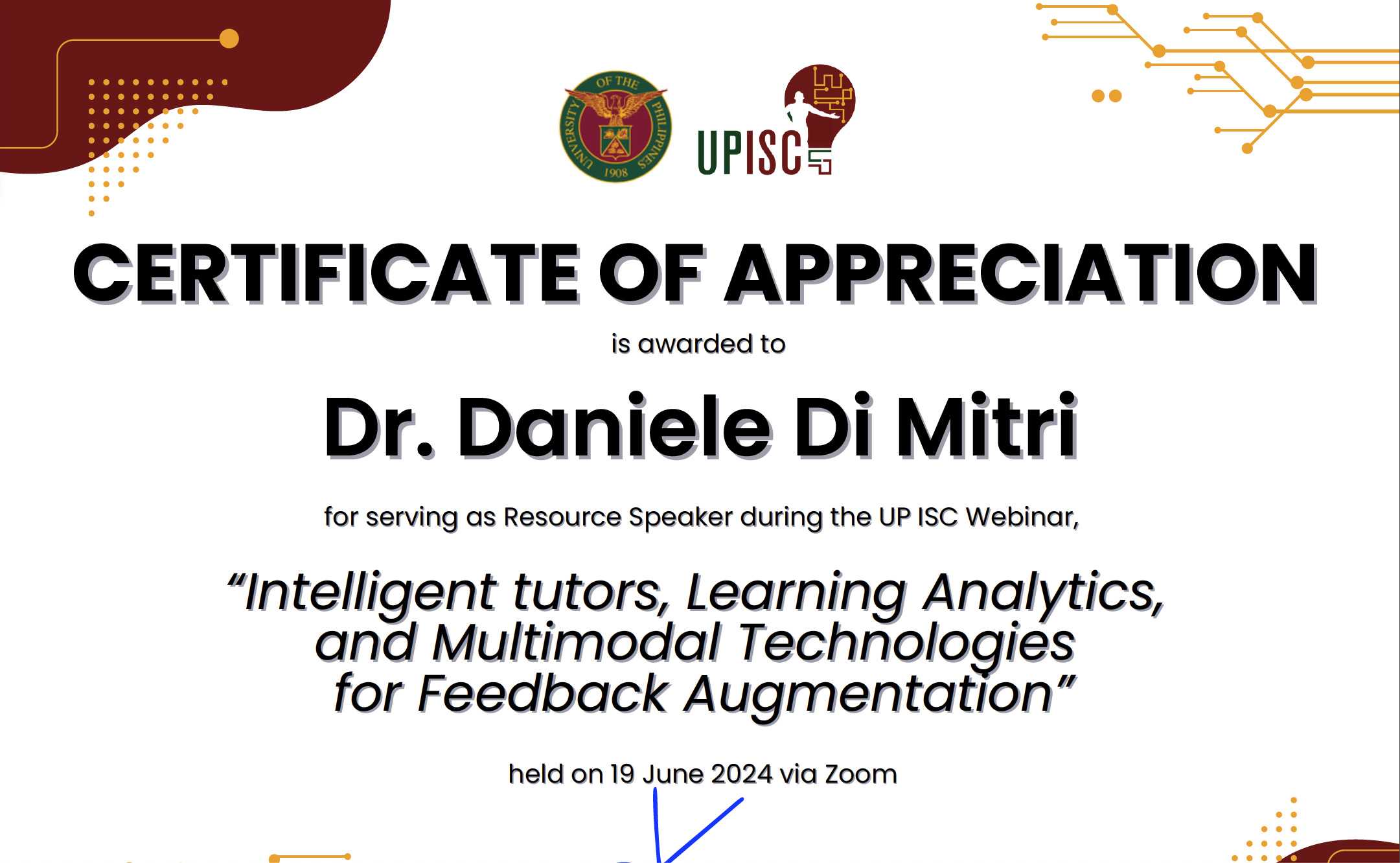 Invited talk at the University of The Philippines – Dimstudio